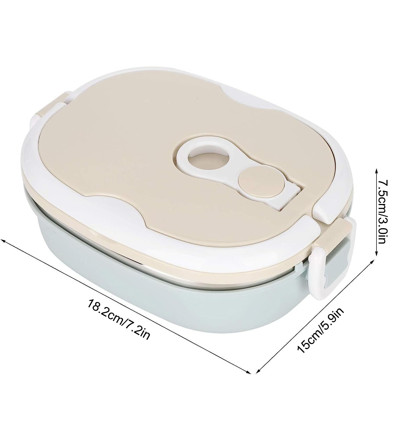900ml Lunch Box, 304 Stainless Steel Adult Lunch Containers Portable Leakproof Eco-Friendly Hot and Cold Food Stackable Bento Box Food Storage for Office Outdoor Travel(1 Layer)
