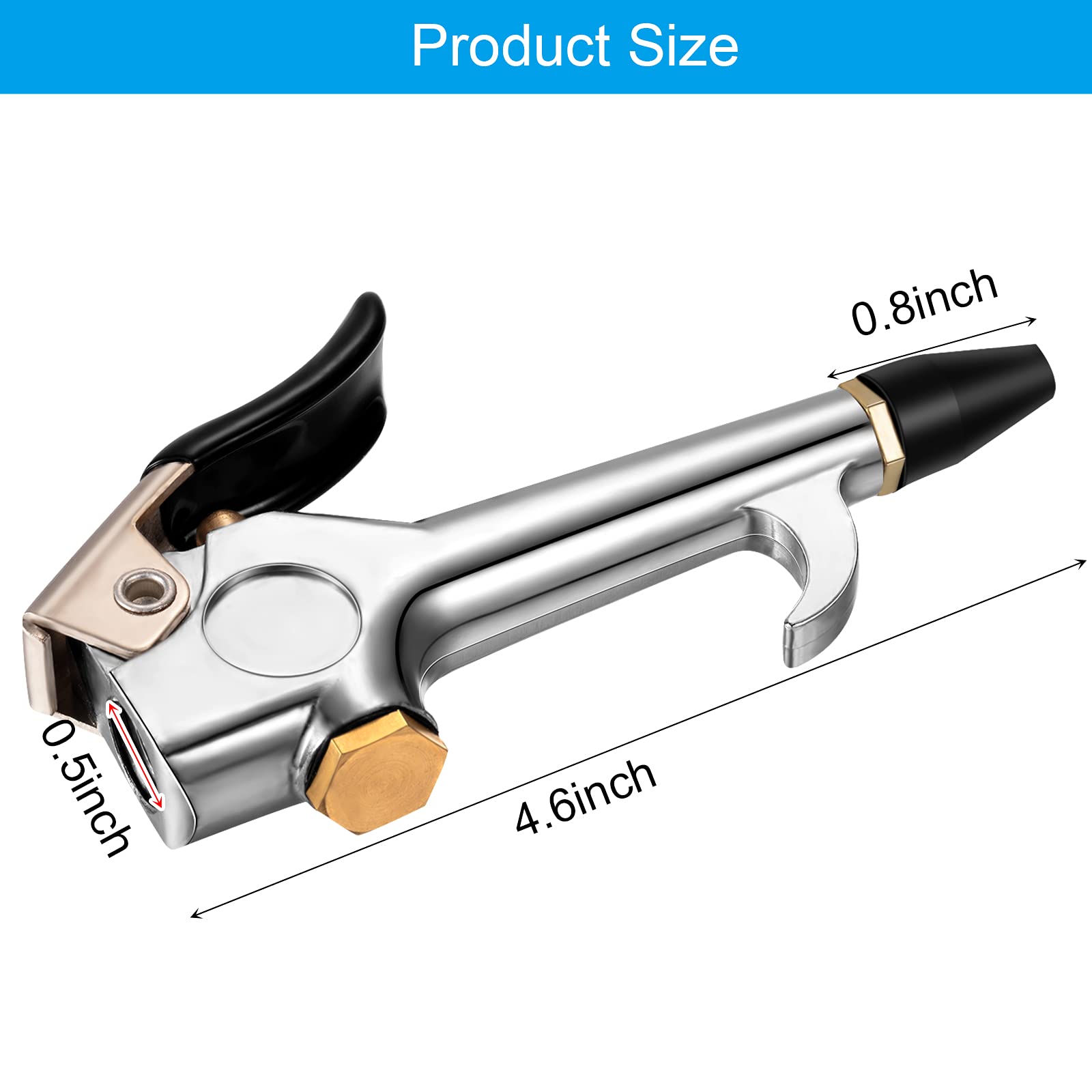 8 Pieces Air Blow Tools Adjustable Air Nozzle Blow Tool Air Compressor Flow Nozzle Air Compressor Accessories for Industrial Household Air Blow Compressor