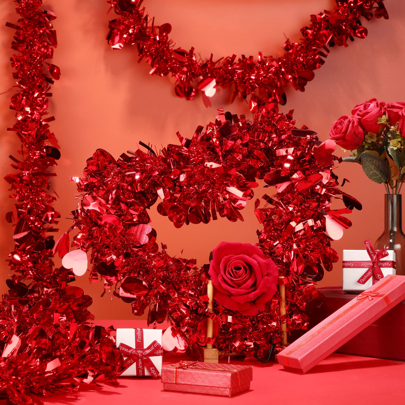 bememo 2 Pieces 16 Inch Heart Wire Wreath Frame Metal Flower Wreath Frames for New Year Valentines Party Decoration, Dark Green