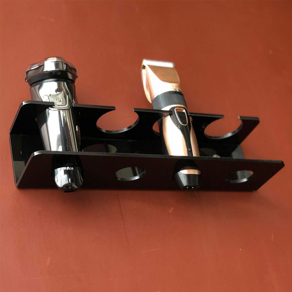Pearlead Wall Mounted 4-Slot Hair Clipper Holder Shaver Storage Rack Hair Trimmer Holder Beard Trimmer Organizer For Home, Hotel, Salon Decoration