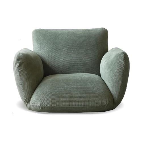 Adjustable Folding Sofa Chair,Lazy Sofa Chair with 5 Adjustable Position Armrests and Backrest for Home, Bedroom Floor Gaming Chair (Color : Green)