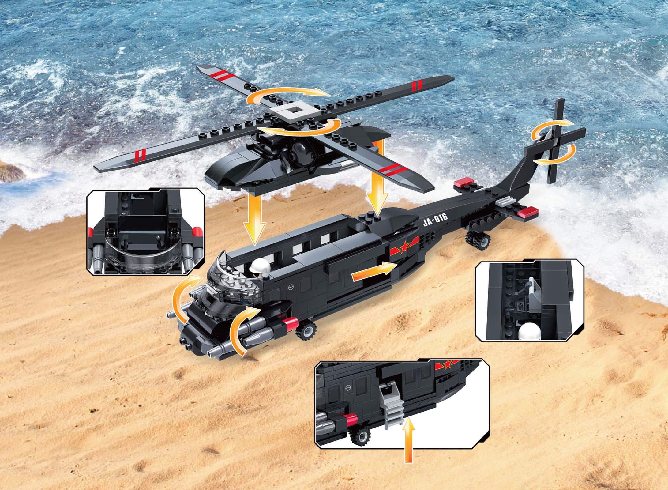 Army Military Helicopter Building Kit, Utility Helicopter Building Blocks Toys for Kids Aged 6+, 378pcs