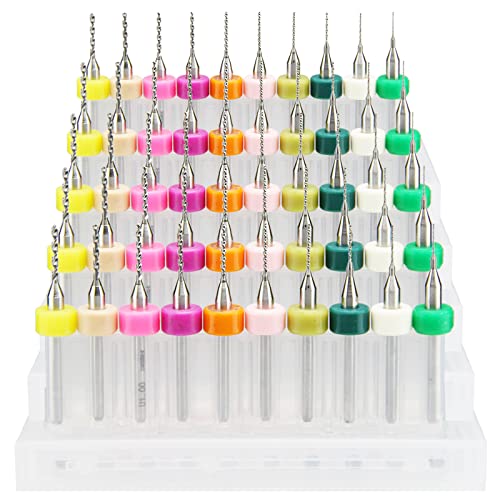 50 pcs PCB Drill bit Set, Carbide Micro Drill bit,1/8" Shank Spiral Groove,0.3mm-1.2mm (5 Pieces Each) Micro Drill bit Set, Mini Drill bits, Small Drill bits,Micro Drill bits.JTEYINH