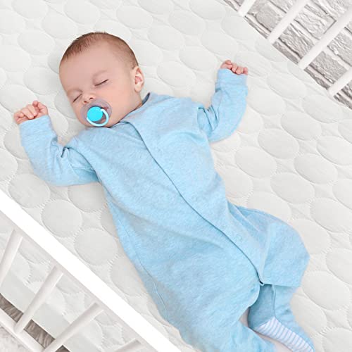 Crib Mattress Protector 2 Pack Pad Waterproof, Quilted Crib Mattress Cover Sheets Fitted, Absorbent & Noiseless Toddler Mattress Protector Fit Baby Toddler Bed Mattress Pad (Standard Size 52β x 28β)