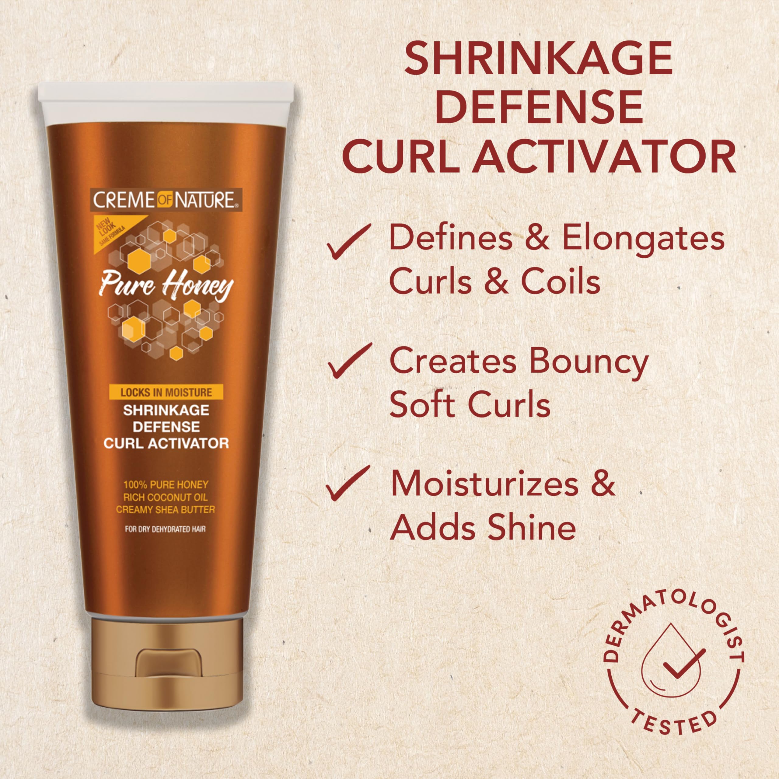 Creme Of Nature, Curl Activator Pure Honey, Coconut Oil And Shea Butter Formula, For Dry Dehydrated Hair, 10.5 Oz