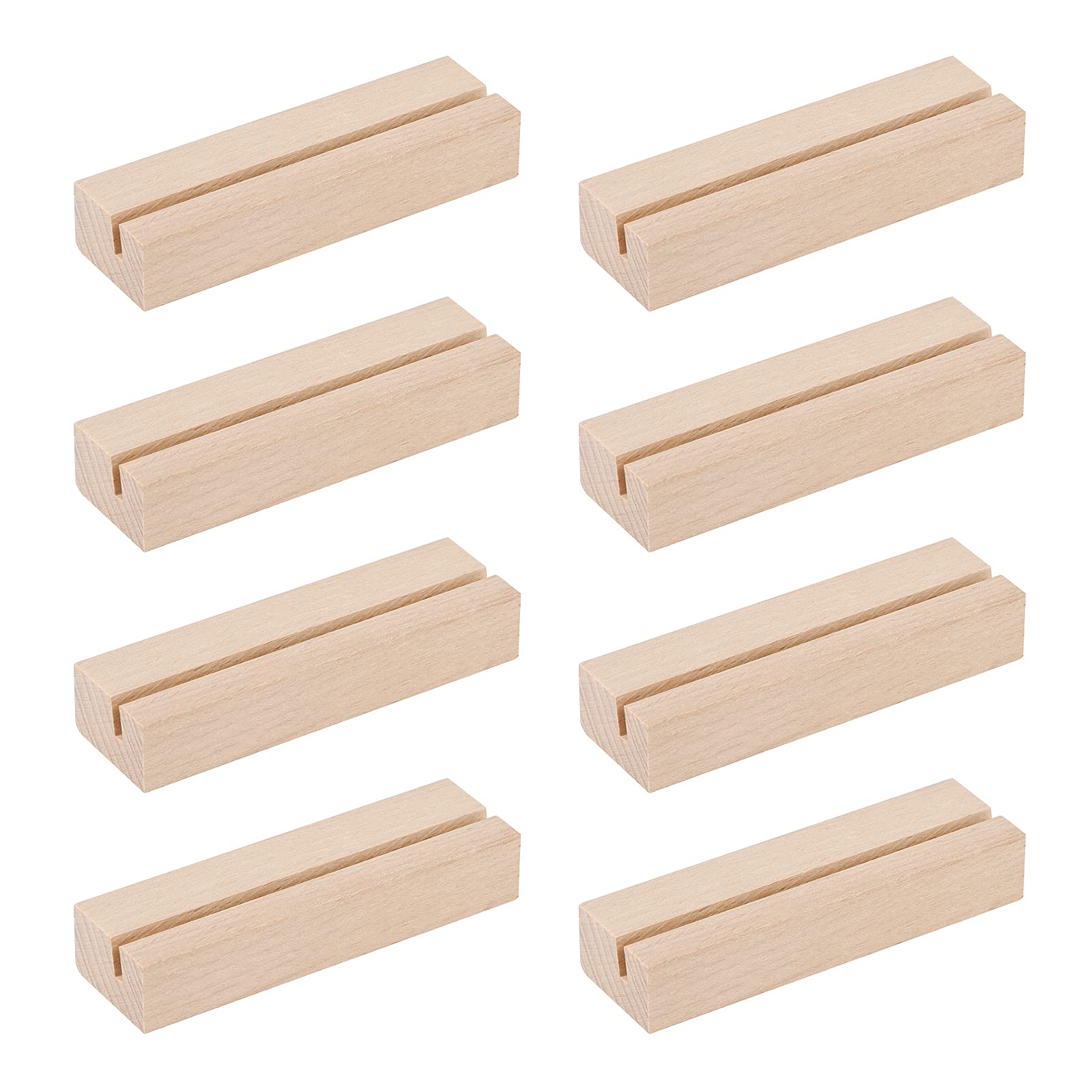 8 Pieces Wood Place Card Holders Table Number Holders Rustic Table Number Stands Wooden Sign Holders for Wedding Party Table Decoration