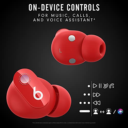 Beats Studio Buds – True Wireless Noise Cancelling Earbuds – Compatible with Apple & Android, Built-in Microphone, IPX4 Rating, Sweat Resistant Earphones, Class 1 Bluetooth Headphones - Red