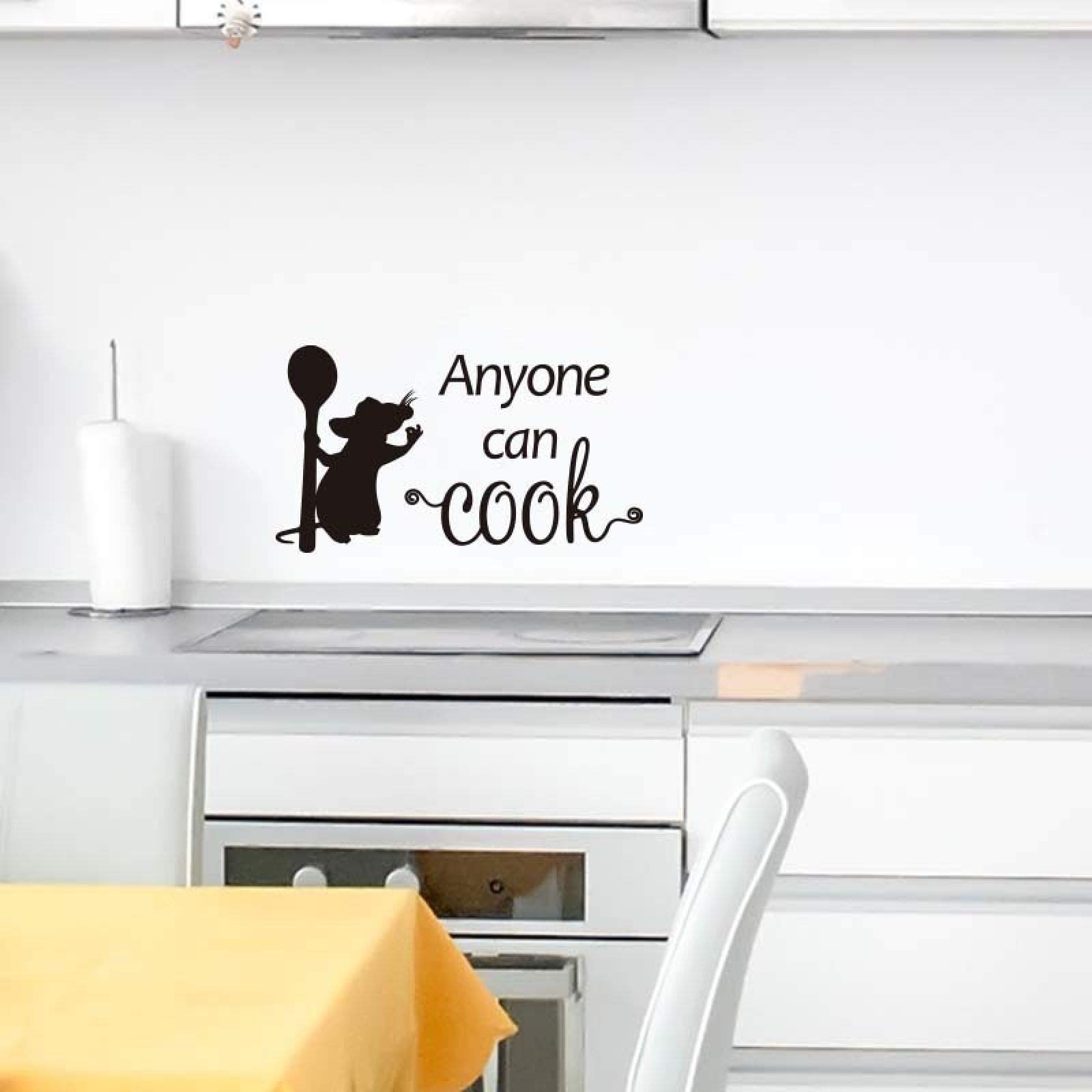 Skyinbags Wall Sticker,Kitchen Mouse Anyone Can Cook Wallpaper Removable Art DIY Wall Decals Poster for Kids Room Home Bedroom Living Children Decor Wall Murals