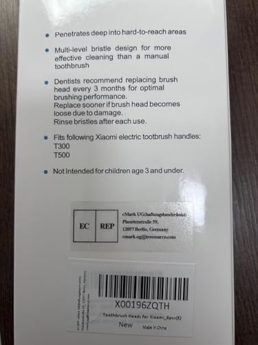 Replacement Toothbrush Heads Compatible with Xiaomi Mijia/Mi Home T300 T500 T700 Series Sonic Electric Brush Handles(6-Pack)