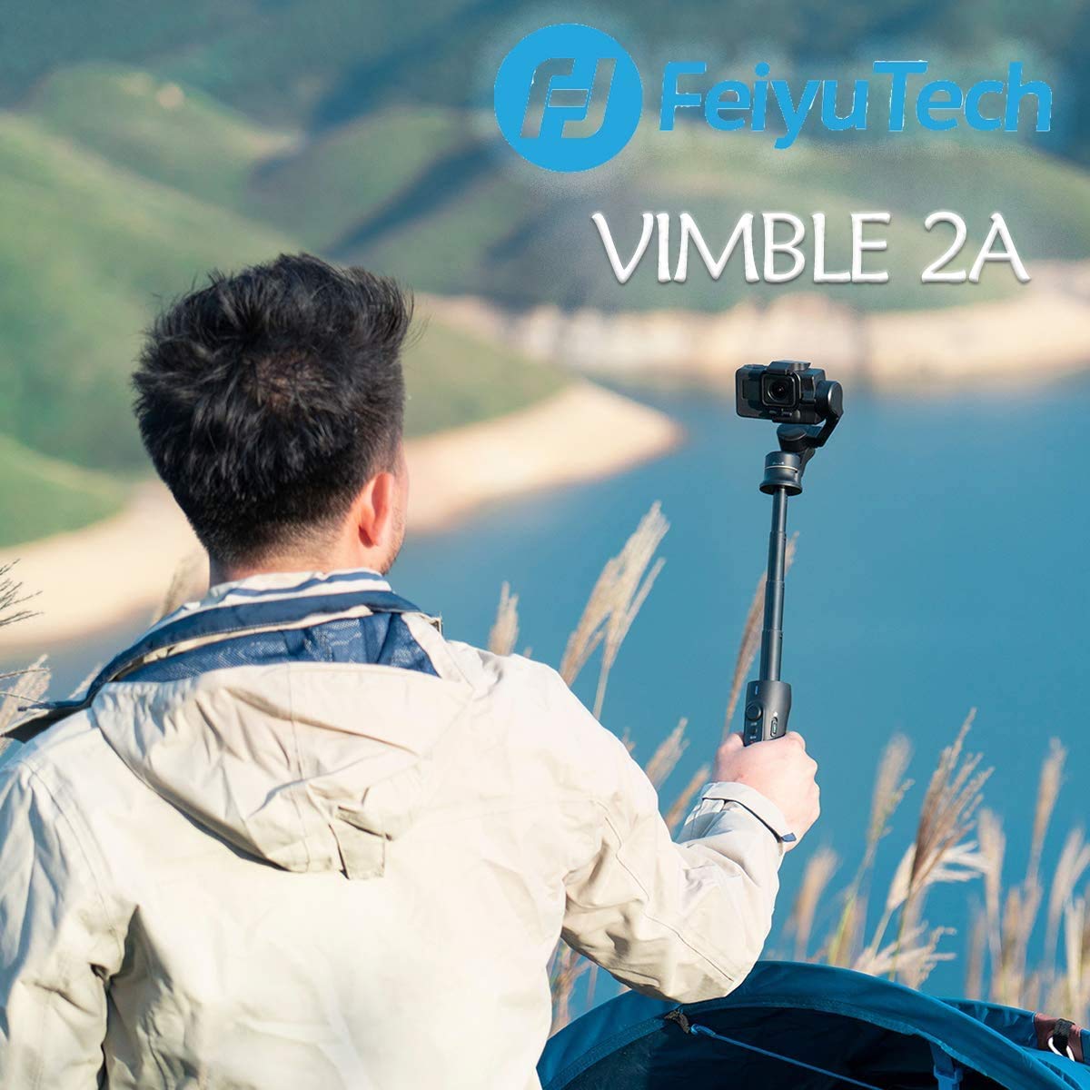 3-Axis Action Camera Gimbal Stabilizer for GoPro Hero 8/7/6/5, WiFi Connection, Handheld Gimbal Selfie Stick for SJCAM YI-CAM, 18cm Extendable Pole Portrait Mode with Tripod FeiyuTech Vimble 2A