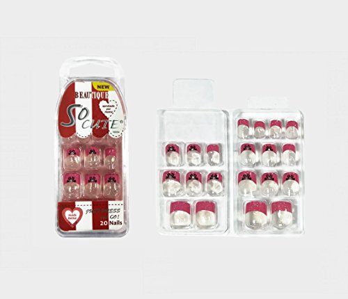 Beautia 3 Pack 60Tips So Cute Junior False Fake Design Nails, Sticker Nail for Kids