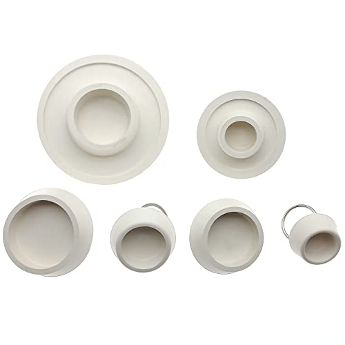 6 Pcs Drain Stopper Sink Stopper Drain Plug with Pull Ring for Bathtub, Kitchen, Bathroom and Laundry Sink [FDXGYH, 6 Different Sizes, White]