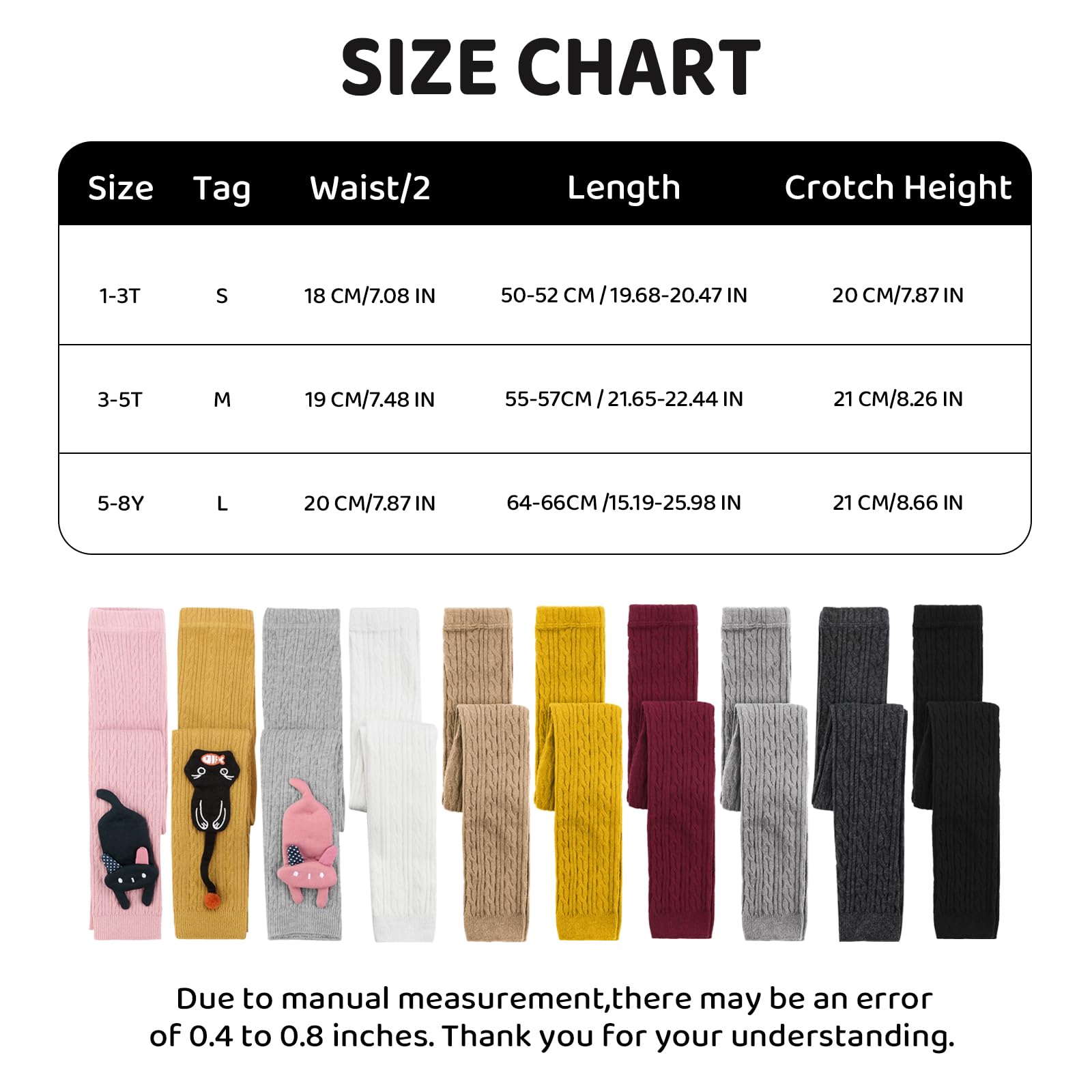 BOOPH 3 Pack Girl Legging Pants Knit Footless Tights 5-8 Year Yellow Pink Gray