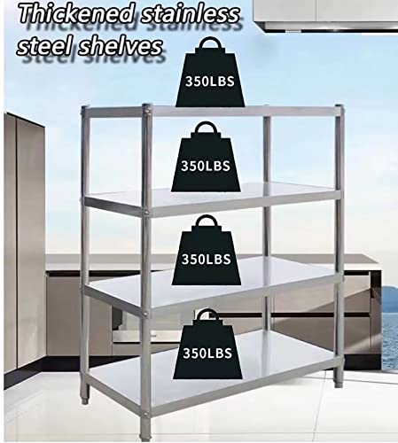Generic XBSM Stainless Steel Shelves 4-Tier Adjustable Shelving Unit Heavy-Duty Shelf Suitable for Kitchen Commercial Restaurant Garage Storage 200lb Per (35.5L×13.7W inch)