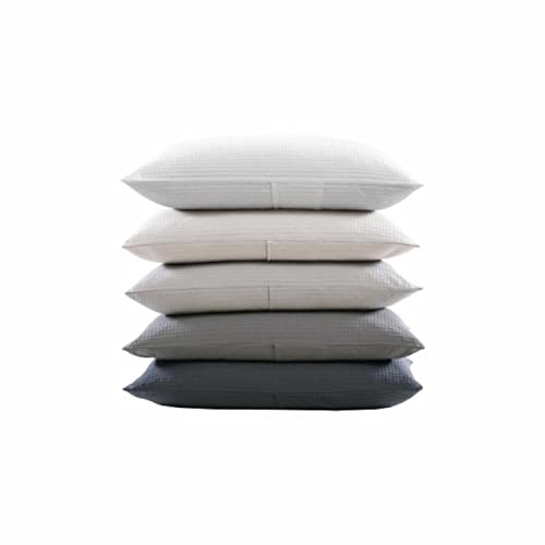 Vera Wang - Queen Comforter Set, Luxury Cotton Bedding with Matching Shams, Medium Weight & Ideal for All Seasons (Waffle Pique Queen, White)