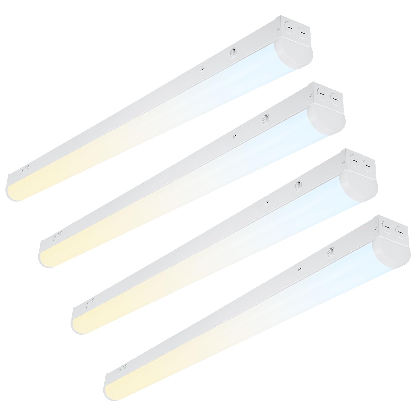 LEONLITE 4FT LED Linear Strip Light, 120V-277V 40W 5200LM (240W Eqv.) 3500K/4000K/5000K Selectable, Flush Mount 0-10V Dimmable Commercial Grade Indoor Shop Light Fixture, UL Listed, Pack of 4