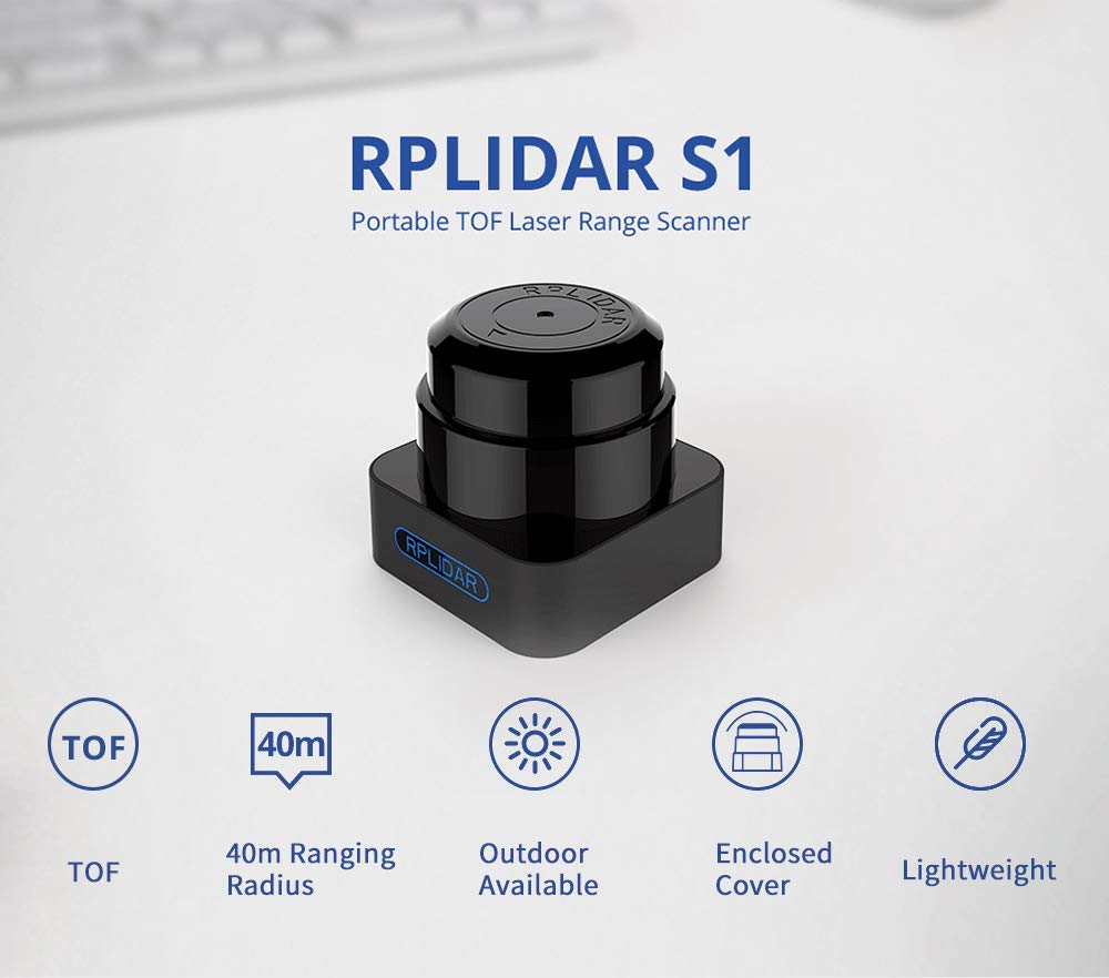 youyeetoo Low Cost 360 Degree RPLIDAR S1 TOF 40 Meters lidar Sensor Scanner for Obstacle Avoidance and Navigation of AGV UAV