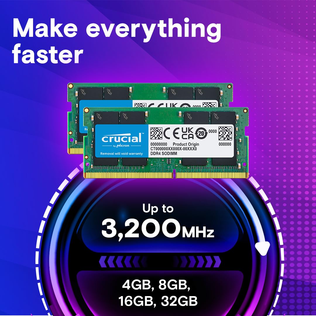 Crucial RAM 4GB DDR4 2666 MHz CL19 Laptop Memory CT4G4SFS8266