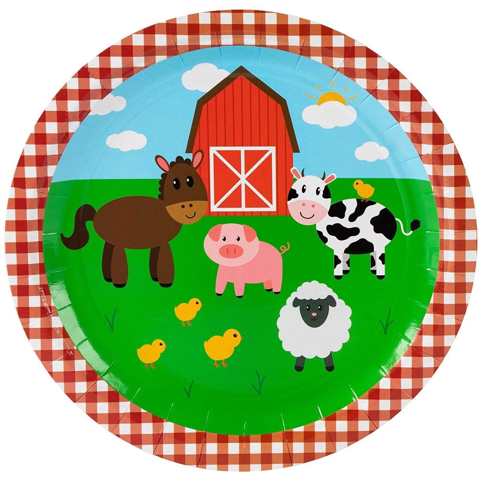 80-Pack Farm Birthday Party Supplies, Farmhouse Plates (9 in)