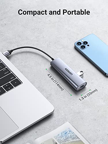 UGREEN USB 3.0 Ethernet Adapter Hub with RJ45 10 100 1000 Gigabit Ethernet Converter LAN Wired Network Adapter 3 Ports USB 3.0 Hub Compatible for MacBook Mac Mini iMac Surface Pro Chromebook Laptop PC