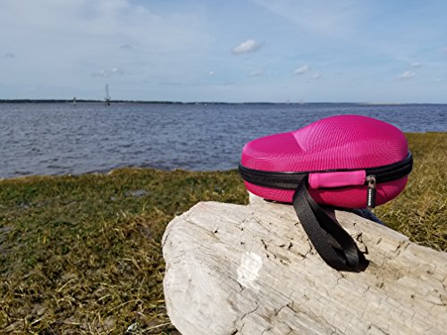 CASEBUDi Large Hard Headphone Case | Compatible with Sony, Sennheiser, Beats & More | Pink Ballistic Nylon