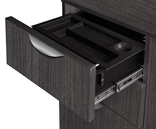 Regency Legacy Double Pedestal Desk with Four Drawers, 60", Ash Grey