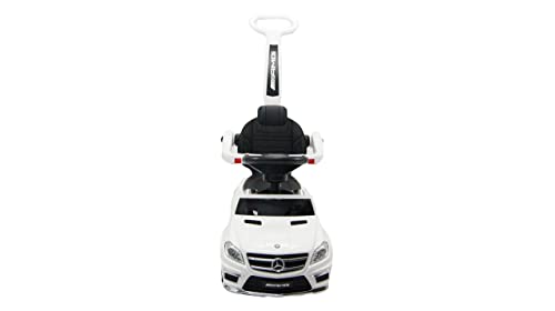 Best Ride On Cars 4 in 1 Mercedes Battery Powered Push Car, White, Large