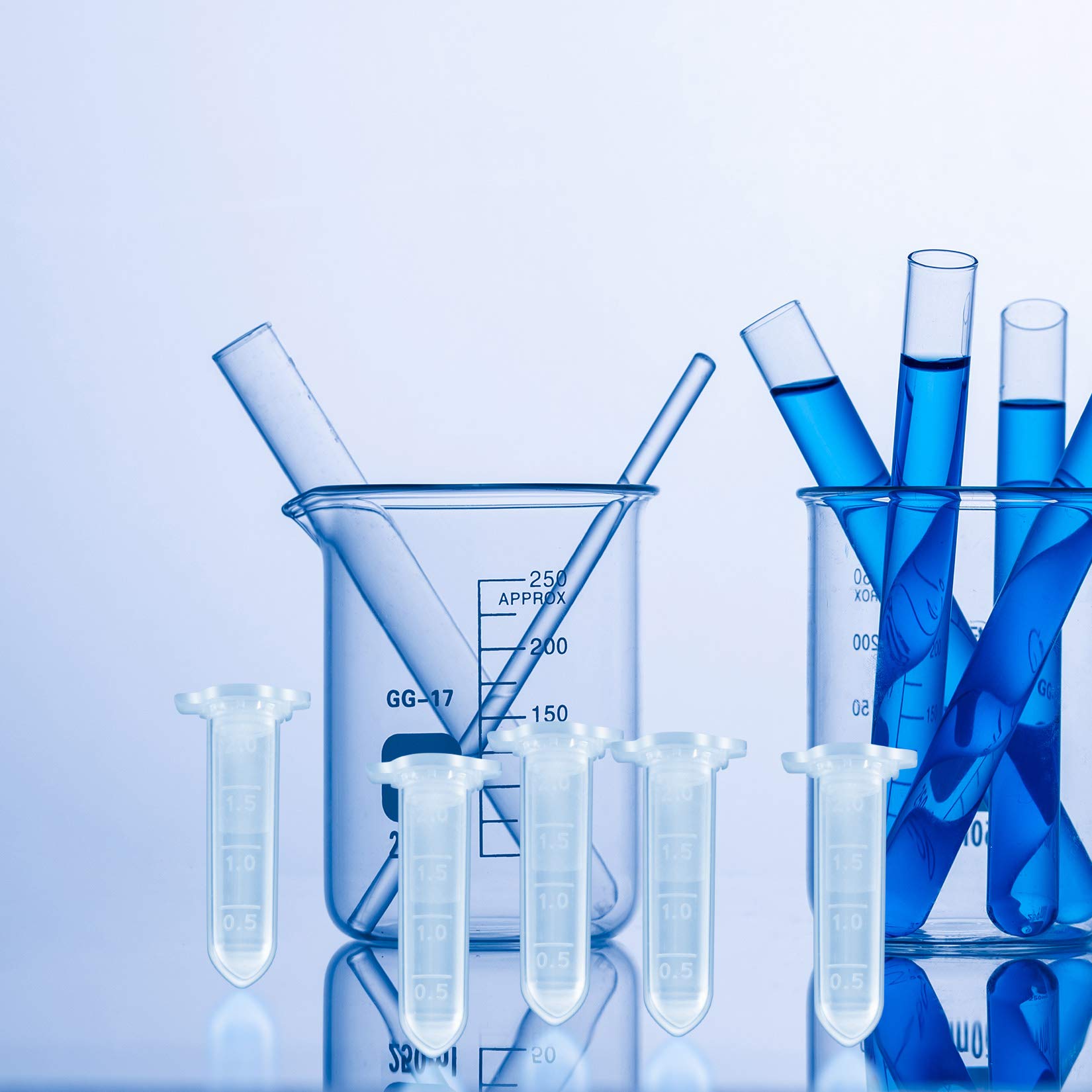 500 Pcs 2ml Microcentrifuge Tubes, Graduated Centrifuge Tubes, Clear Plastic Reusable Centrifuge Vials with Flat-Top Snap Caps, Small Sample Lab Test Storage Vials Tubes