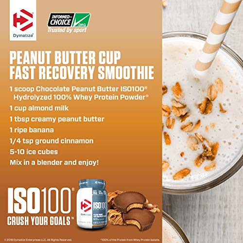 Dymatize ISO 100 Whey Protein Powder with 25g of Hydrolyzed, Chocolate, 1.6 Pound (Pack of 1), 25.6 Ounce