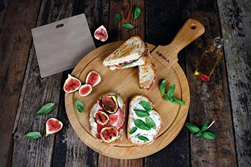 Boska Wooden Serving Cheese Round Board - Holland Life Best For Cheese, Tapas, Bread, and Desserts Presentation - Board Slab with Non-Slip Feet - Cutting and Charcuterie Board