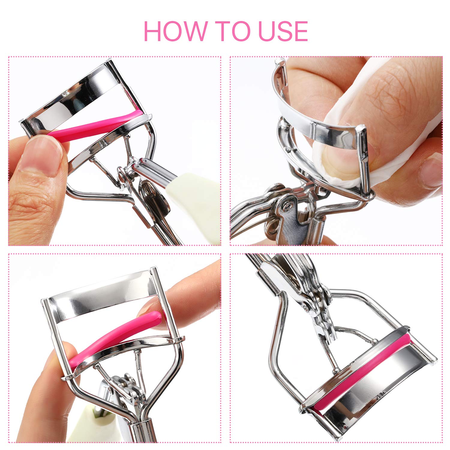 80 Pieces Eyelash Curler Refills Pads Soft Curler Replacement Refills Pads for Universal Eyelash Curler (Rose Red, Purple, Pink and Dark Rose Red)
