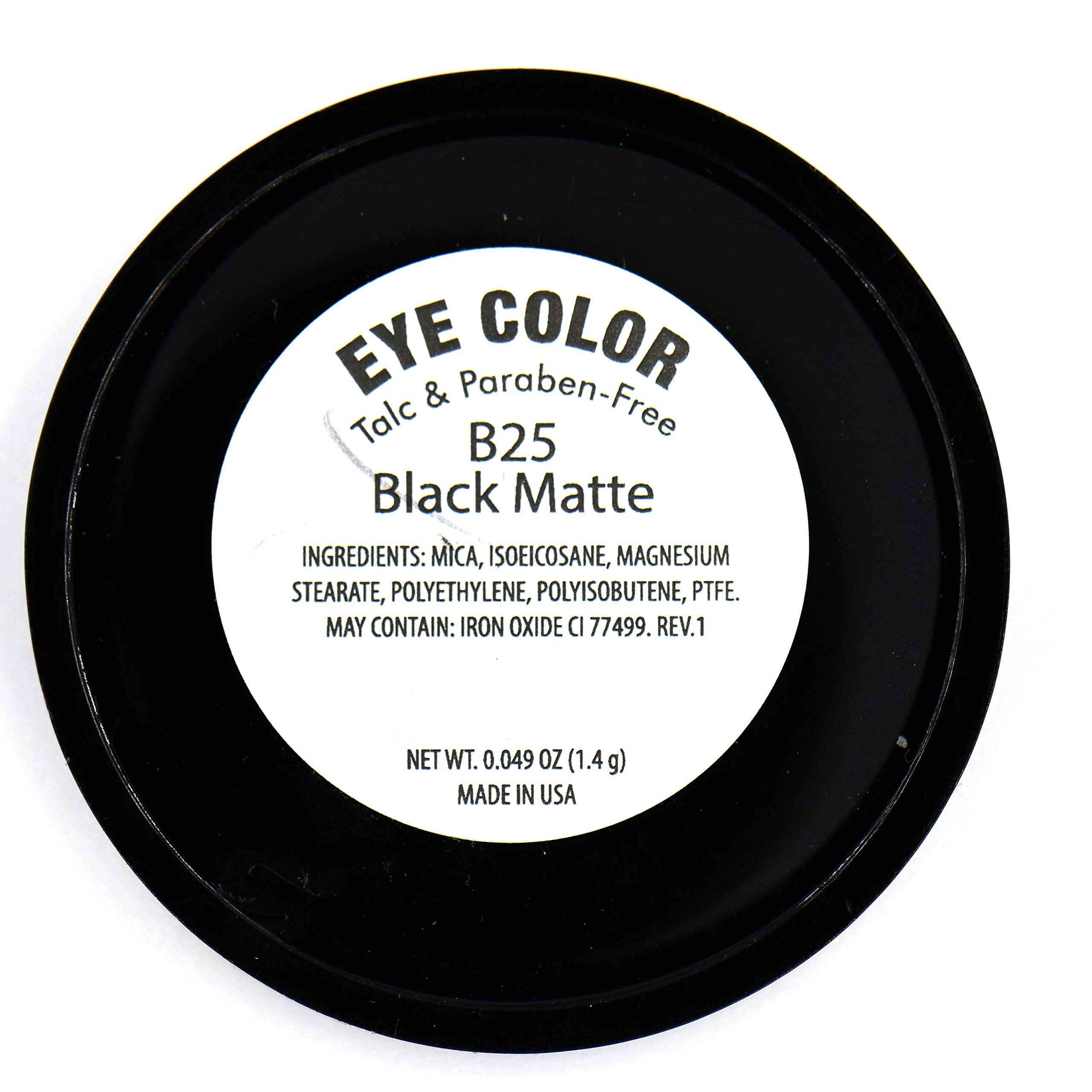 Pure Ziva Black Matte Opaque Smokey Eye Onyx Midnight Zero Jet Black Pressed Powder Single Vegan Eyeshadow; Talc, Paraben & Cruelty Free