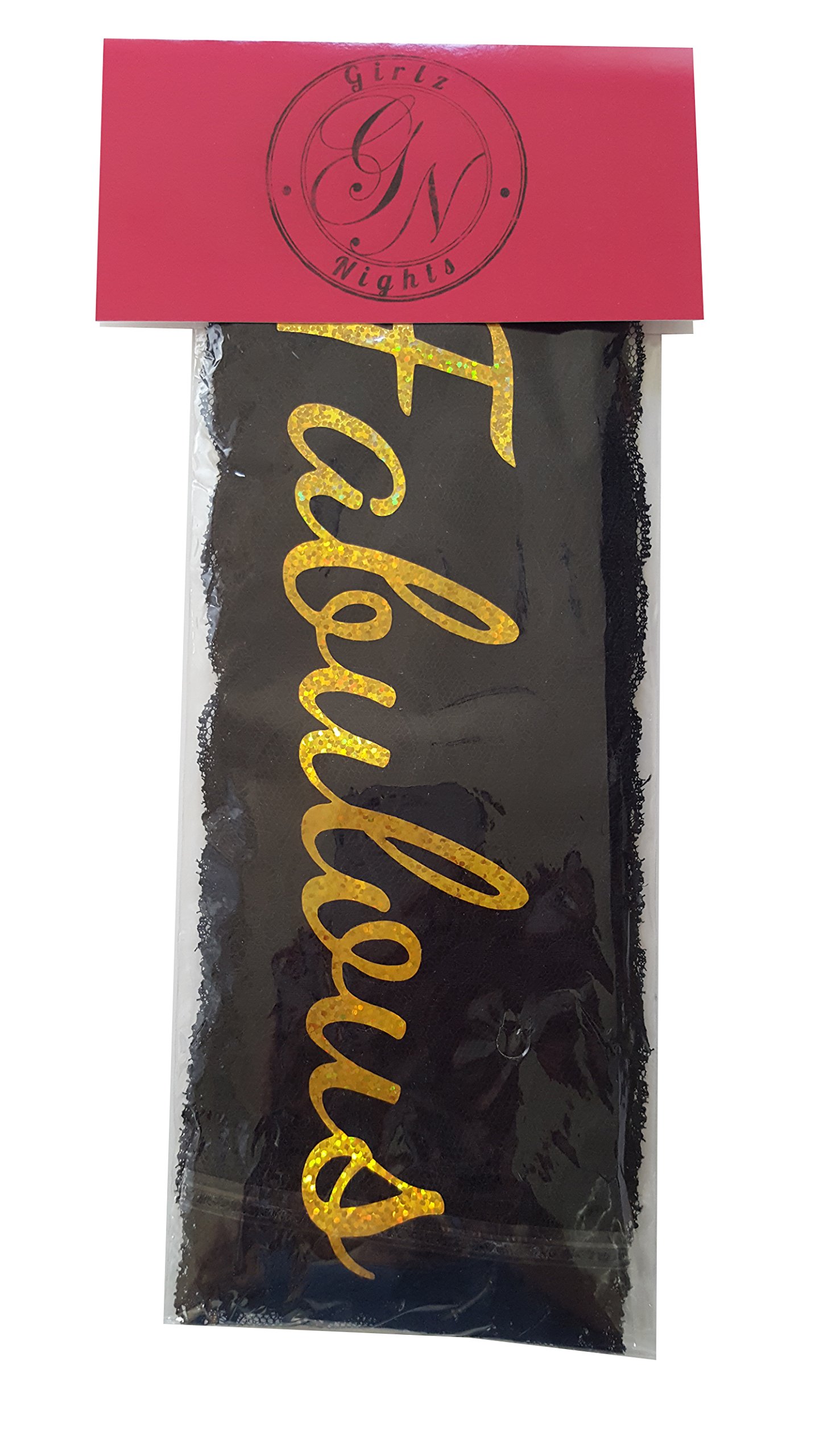 60 & Fabulous Lace Sash - 60th Birthday Sash - Black and Gold