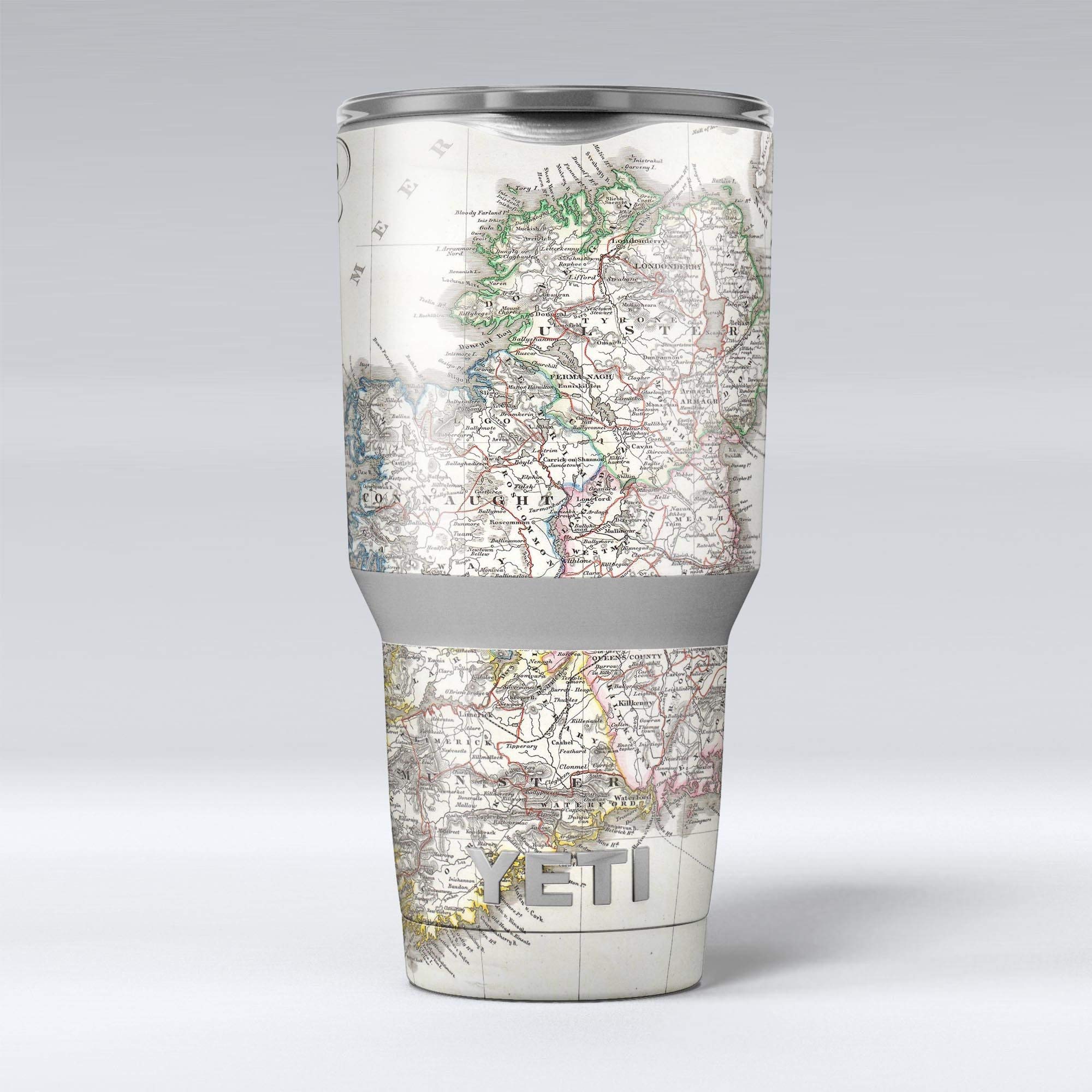 Design Skinz The Vintage Ireland Map - Skin Decal Vinyl Wrap Kit Compatible with The Yeti Rambler Cooler Tumbler Cups