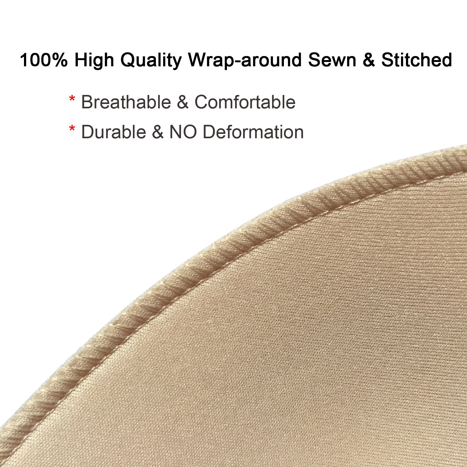 3 Pairs Removeable Round Smart Bra Pads Inserts for Bikinis Top Swimsuit Sport Bra for B C D Cup Beige