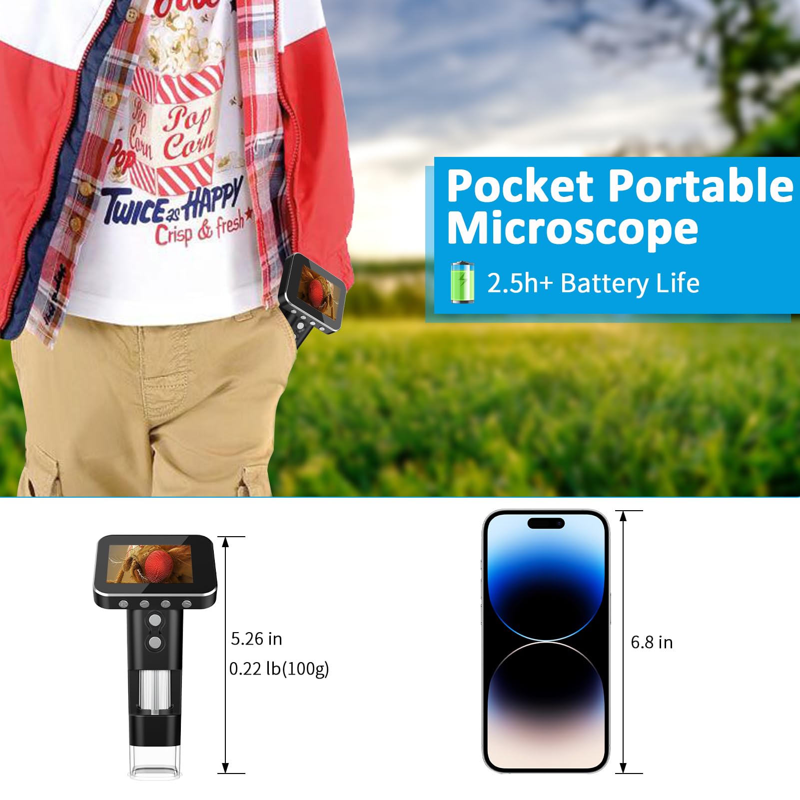 4.3 Inch 1080P Microscope