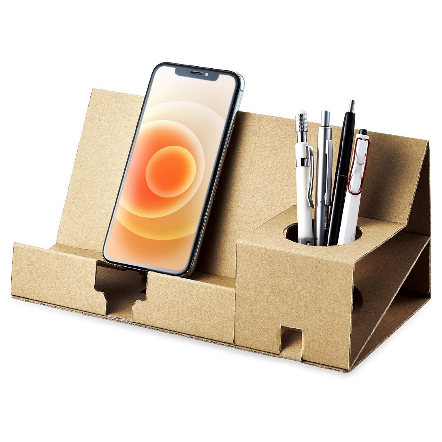 ă¨ăŹăłă Elecom DTA-CB02NA Paper Furniture Smartphone Stand, Natural