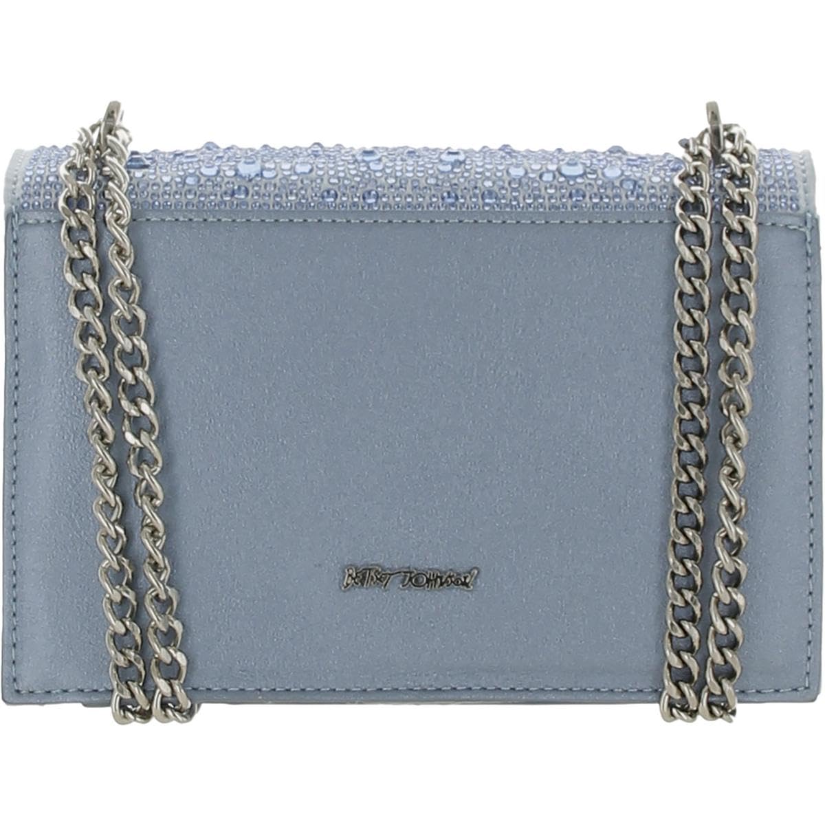 Betsey Johnson Rhinestone Convertible Shoulder Bag, Light Blue