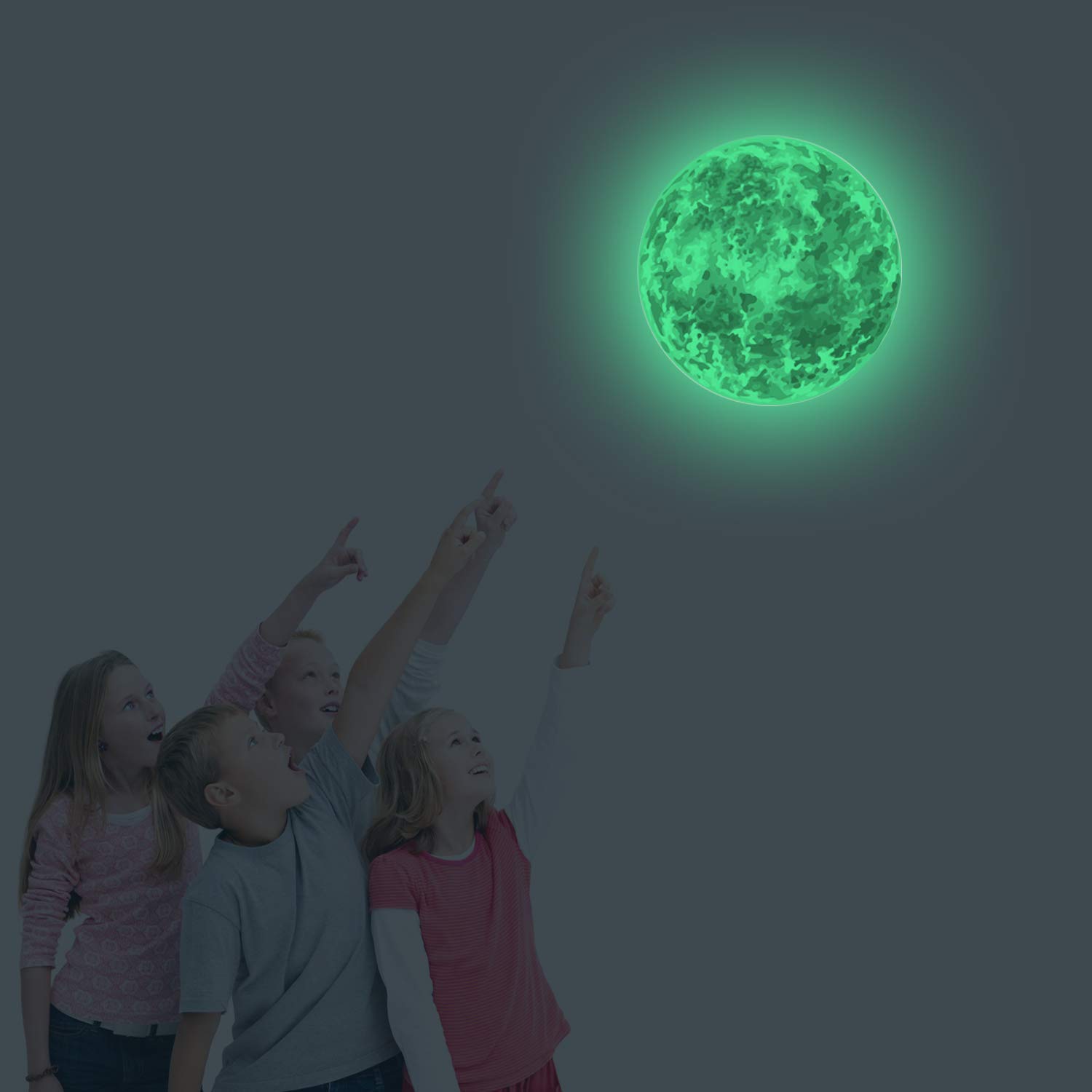 Glow in The Dark Stars and Planet Wall Stickers for Kids Bedroom Living Room 79pcs,9 Planets of Bright Solar System with 70pcs Stars