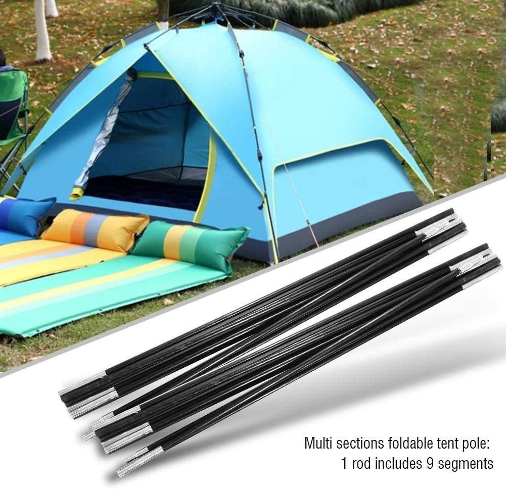 4.9M Tent Poles Replacement for Tarp, Multi Sections Foldable Adjustable Fiberglass Tarp Poles for Camping Backpacking,Lightweight Replacement Tent Poles