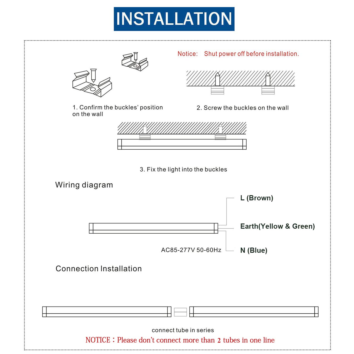 8FT 120W Linkable Shop Light Fixture, T8, 6000K, Clear Cover, V Shape, LED Shop Lights, Cold White, 8 Foot LED Tube Light, High Output, LED Light Bulb for Garage, Warehouse, Plug and Play,(12-Pack)