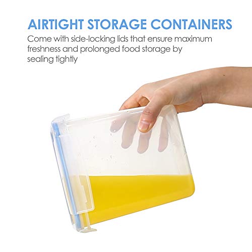Vtopmart Airtight Food Storage Containers Set with Lids, 15pcs BPA Free Plastic Dry Food Canisters for Kitchen Pantry Organization and Storage, Dishwasher safe,Include 24 Labels, Blue