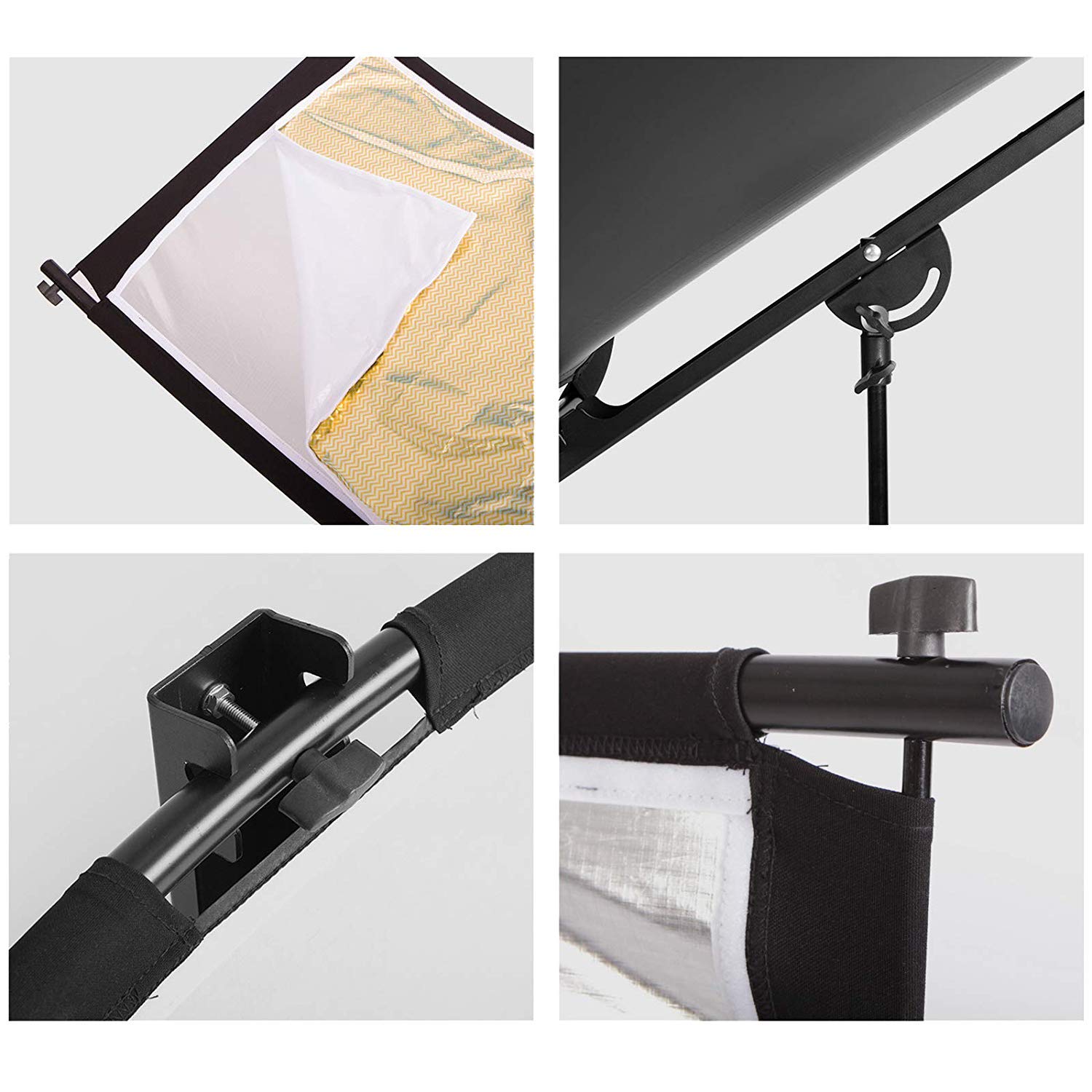 RangerRider Curved Reflector Clamshell Light Reflector/Diffuser, 24x70 inches Photography Lighting Reflector for Photo Video Studio Shooting with Black/Silver/White/Gold Reflectors,Carry Bag