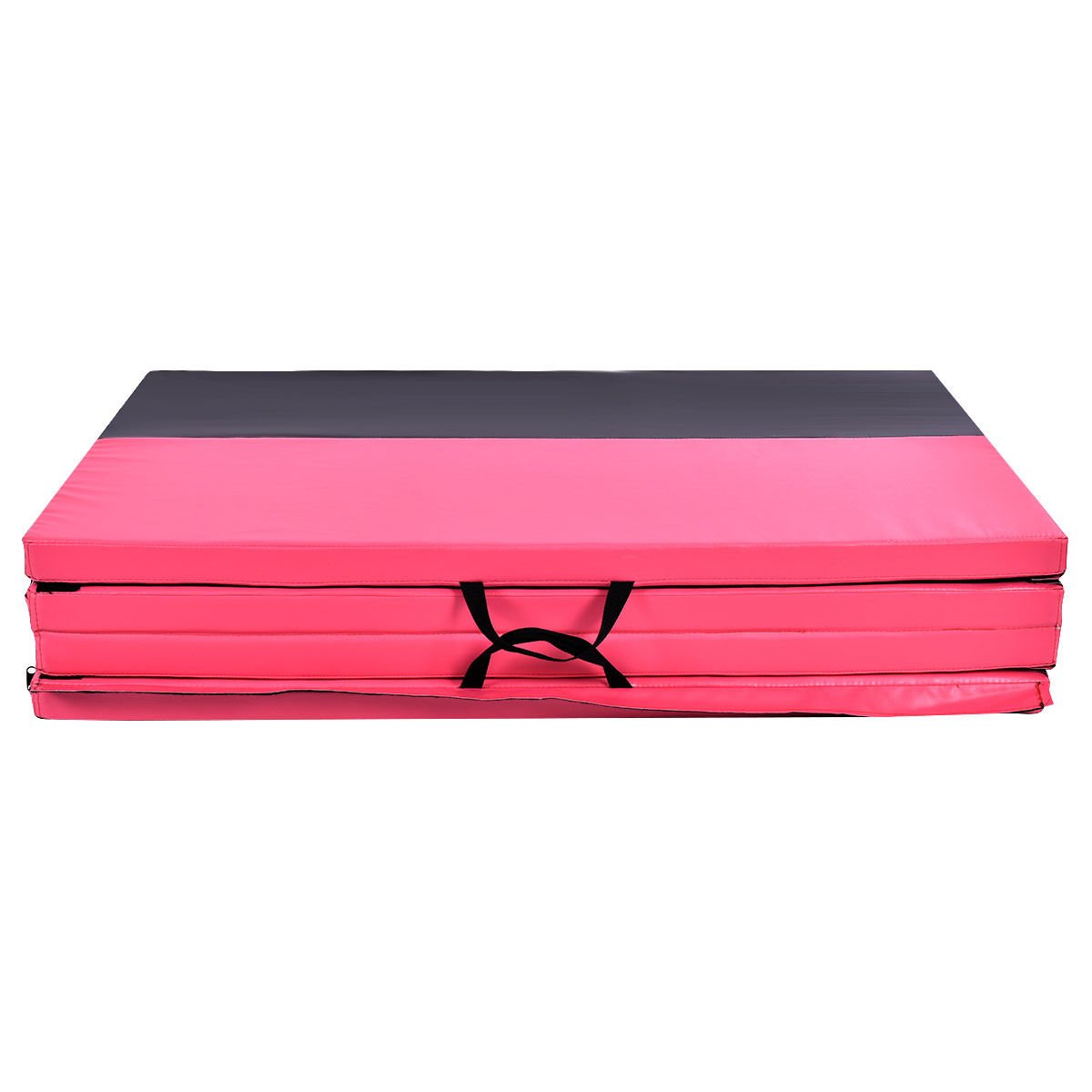 4'x6'x2'' Folding Gymnastics Tumbling Mats Exercise Aerobics Stretching Yoga Mat Pink Black