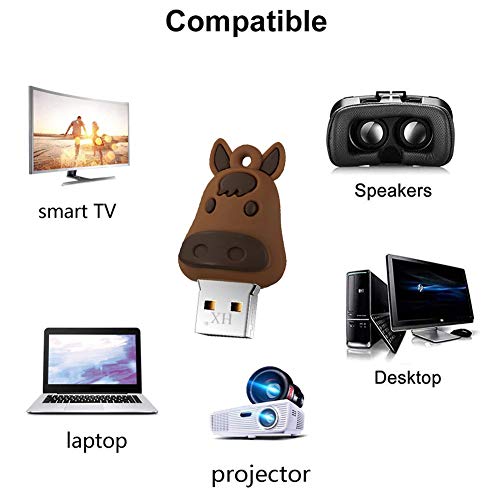 USB Flash Drives, 8GB / 16GB / 32GB / 64GB Waterproof Cute Novelty USB 2.0 USB Memory Stick Data Storage Pendrive Thumb Drives (32GB, Cute Horse)