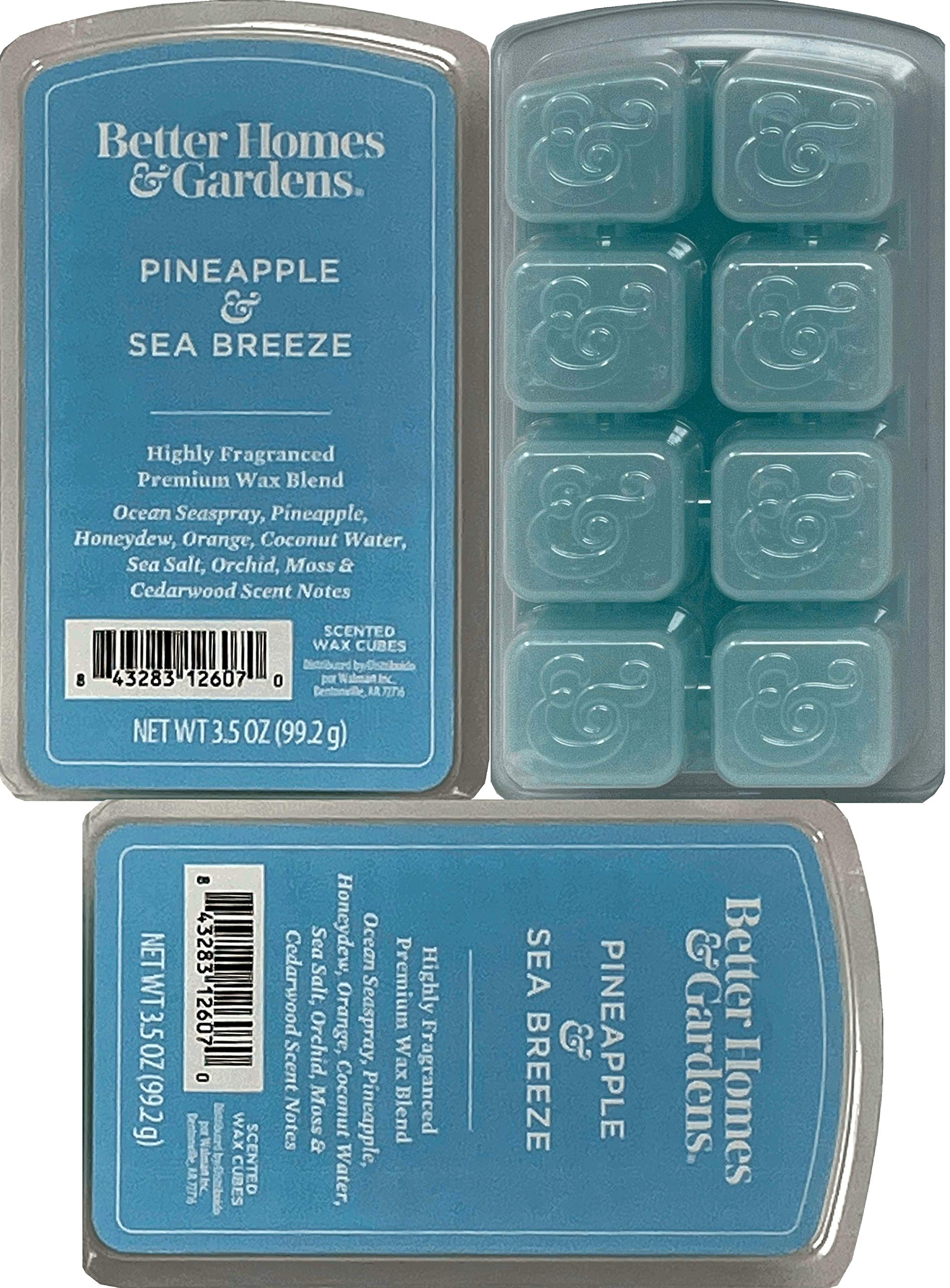 Better Homes & Gardens. Better Homes and Gardens - Pineapple and Sea Breeze 3.5oz Scented Wax Cubes 3-Pack Light Blue