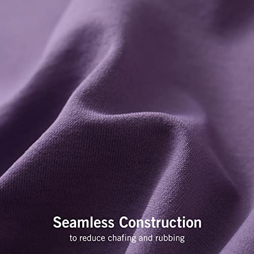 BALEAF Women's Long Sleeve Workout Athletic Seamless Shirts Tight Yoga Running Gym Fitted Tops with Thumb Holes Purple S