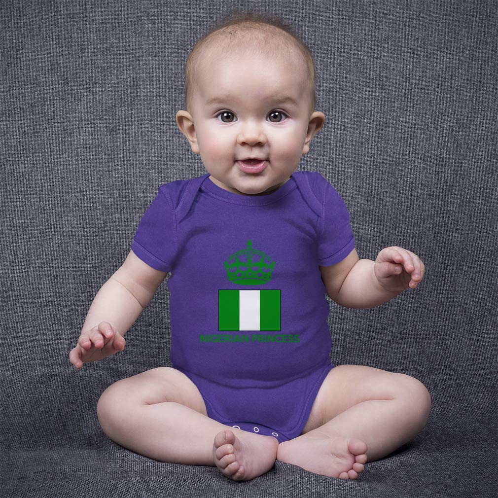 Custom Boy & Girl Baby Bodysuit Nigerian Princess Crown Funny Cotton Baby Clothes Hot Pink Design Only 12 Months