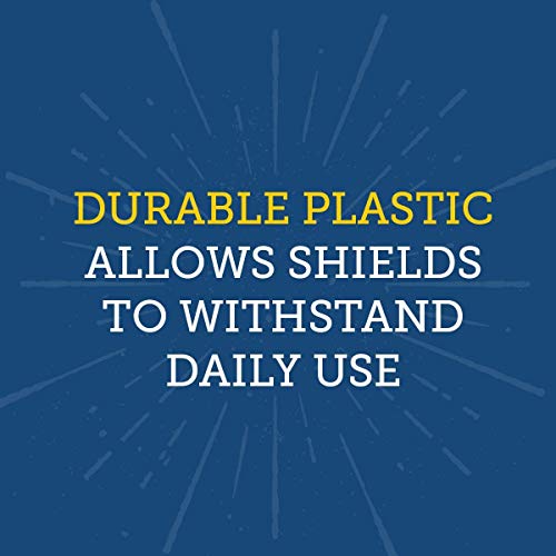 Really Good Stuff Plastic Privacy Shields for Student Desks – Set of 6 - Standard - Study Carrel Reduces Distractions - Keep Eyes from Wandering During Tests, Green with School Supplies Pattern
