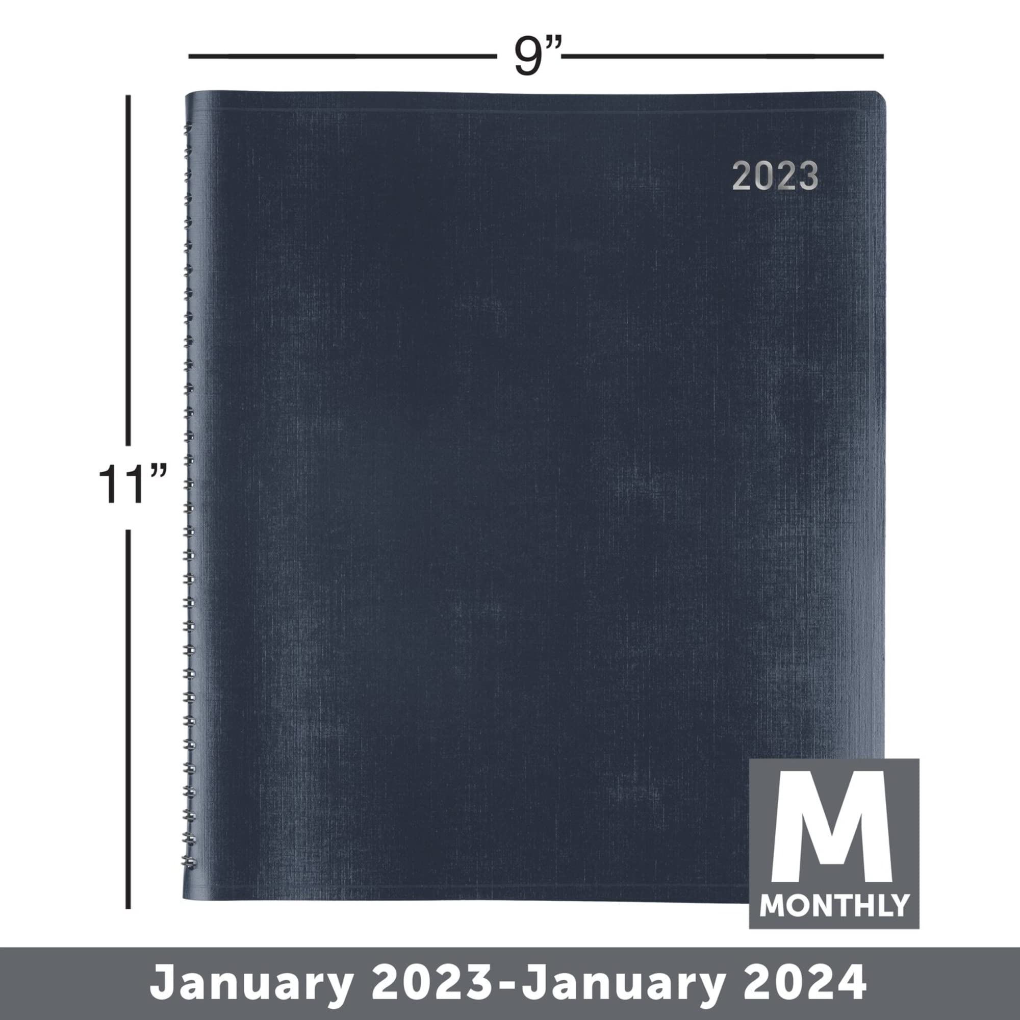 2023-2024 Office DepotĀ® Brand 13-Month Monthly Planner, 9" x 11", Navy, January 2023 To January 2024 , OD710717